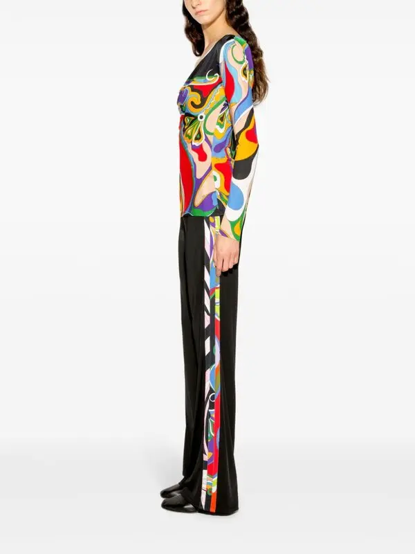 Emilio Pucci Abstract-print Trim Trousers