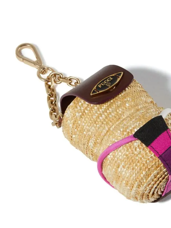 Emilio Pucci Woven Leather Key Chain