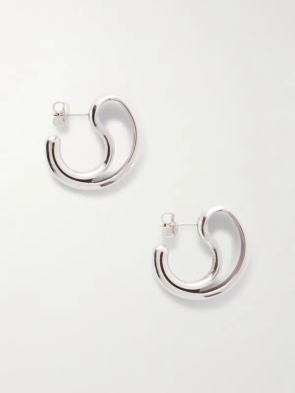 Bottega Veneta Sterling Hoop Earrings - Silver