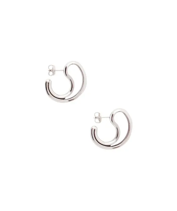 Bottega Veneta Sterling Hoop Earrings - Silver