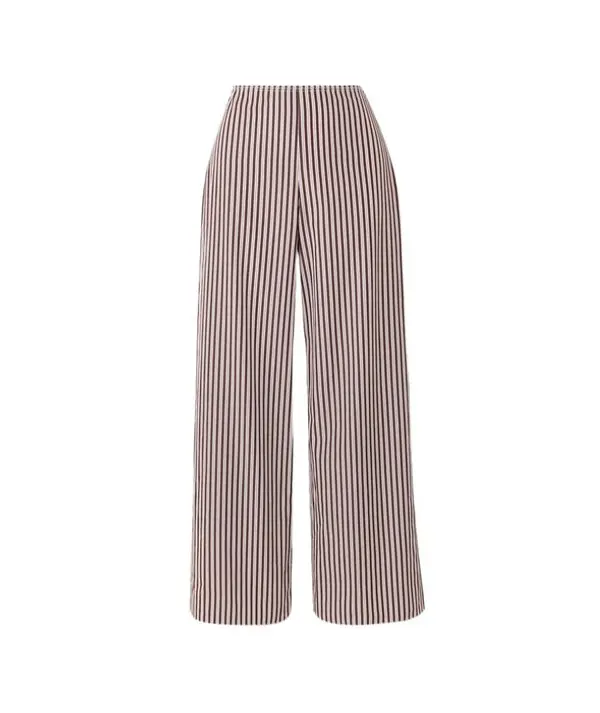LIBEROWE The Vanguard Striped Cotton-poplin Wide-leg Pants