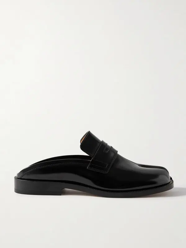 MAISON MARGIELA Tabi Glossed-leather Slippers