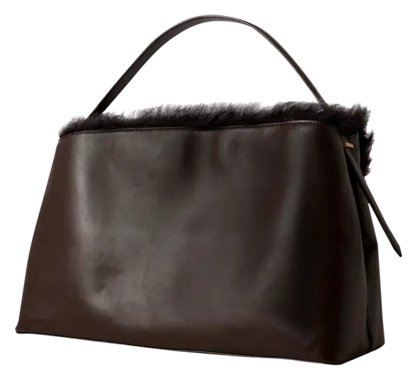 TOTEME T-lock Shearling Shoulder Bag