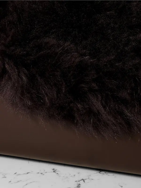 TOTEME T-lock Shearling Shoulder Bag