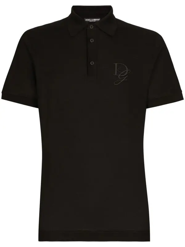 Dolce & Gabbana Logo-embroidered Jersey Polo Shirt