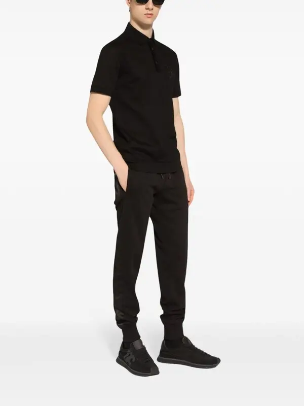 Dolce & Gabbana Logo-embroidered Jersey Polo Shirt