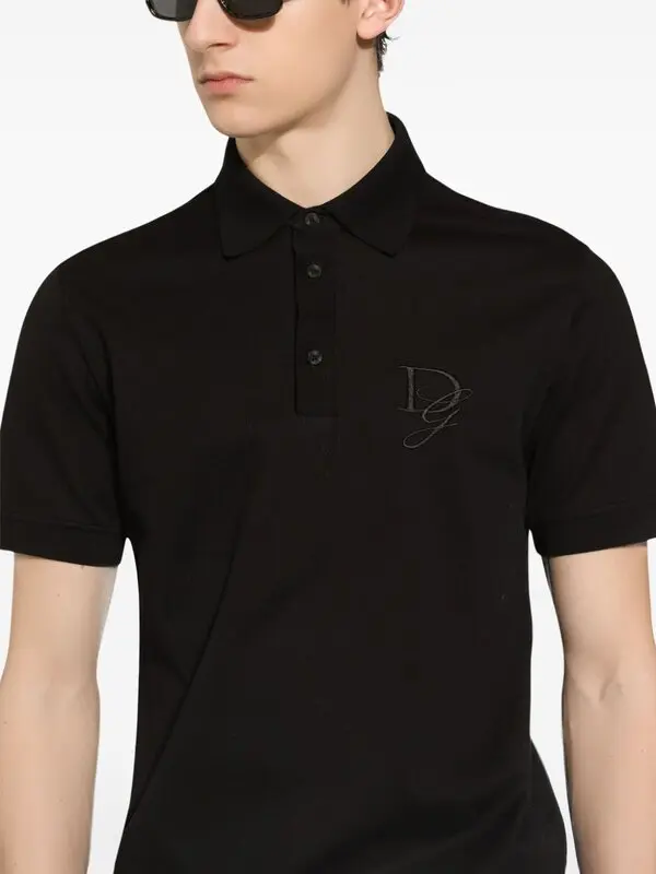 Dolce & Gabbana Logo-embroidered Jersey Polo Shirt