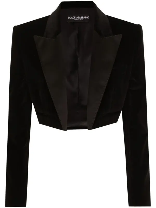 Dolce & Gabbana Velvet Cropped Blazer