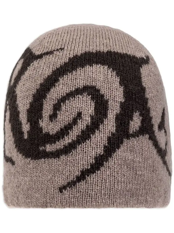 Roa Graphic Beanie - Brown | Editorialist