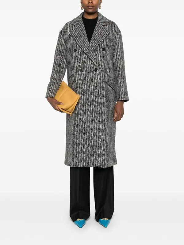 TWINSET Herringbone Wool-blend Coat