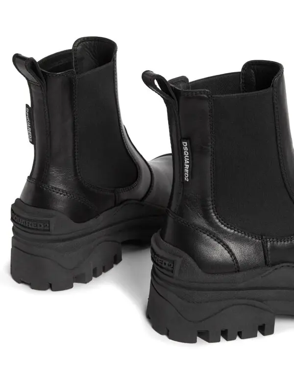 Dsquared2 Logo-embossed Leather Chelsea Boots