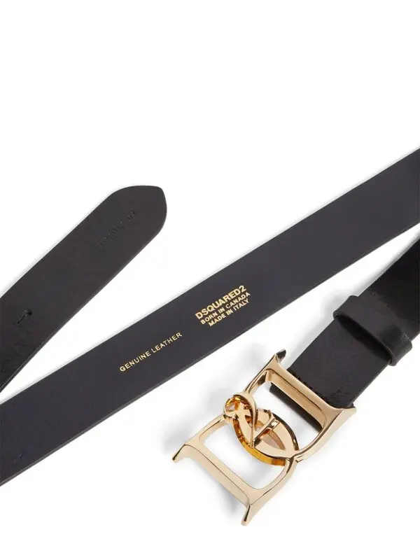 Dsquared2 Logo Plaque Leather Belt
