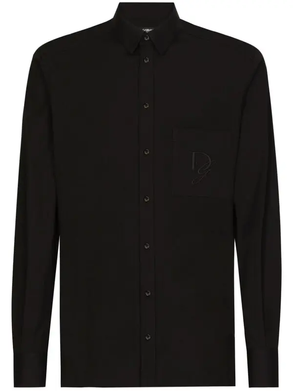 Dolce & Gabbana Dg-embroidered Shirt - Black