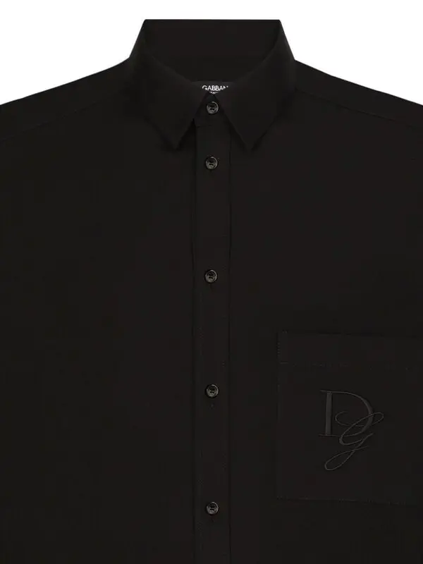 Dolce & Gabbana Dg-embroidered Shirt - Black