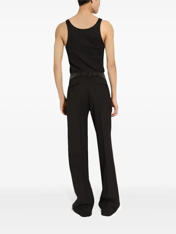 Dolce & Gabbana Round Neck Sleeveless Tank Top - Black