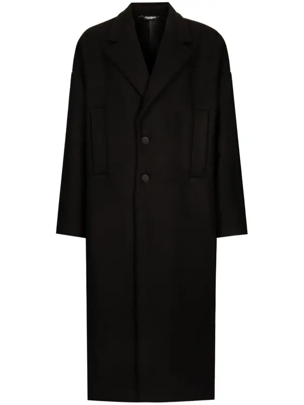 Dolce & Gabbana Oversized Single-breasted Coat - Black