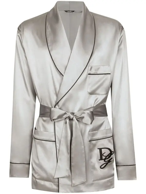 Dolce & Gabbana Silk Pajama Shirt - Grey
