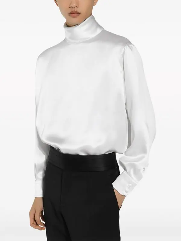 Dolce & Gabbana High-neck Silk Shirt