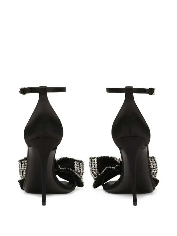 Dolce & Gabbana 105mm Rhinestone Sandals - Black