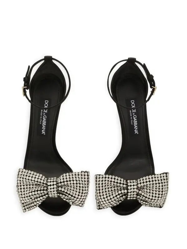 Dolce & Gabbana 105mm Rhinestone Sandals - Black