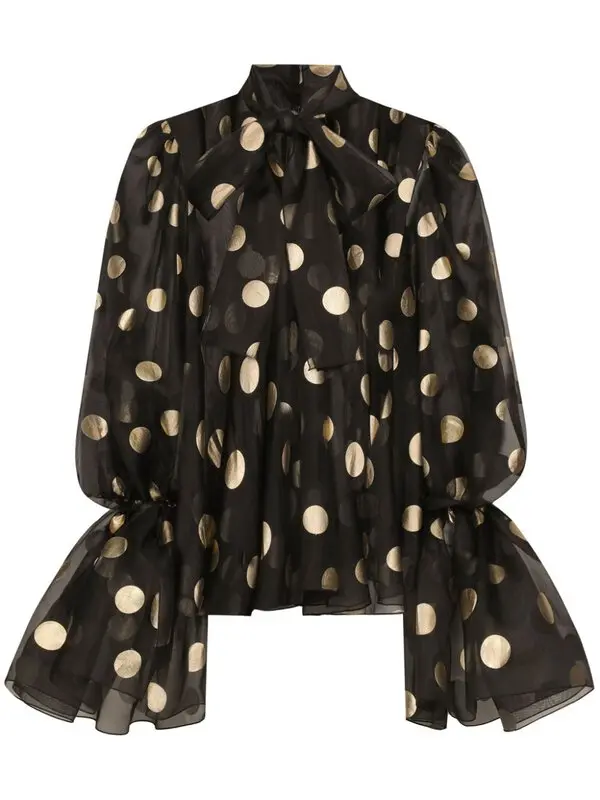 Dolce & Gabbana Ruffled-cuff Blouse - Black
