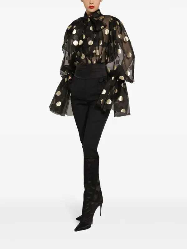 Dolce & Gabbana Ruffled-cuff Blouse - Black
