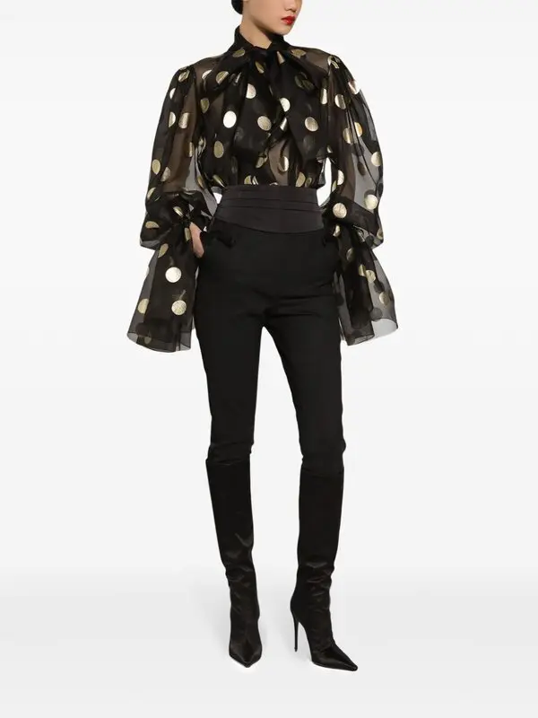 Dolce & Gabbana Ruffled-cuff Blouse - Black