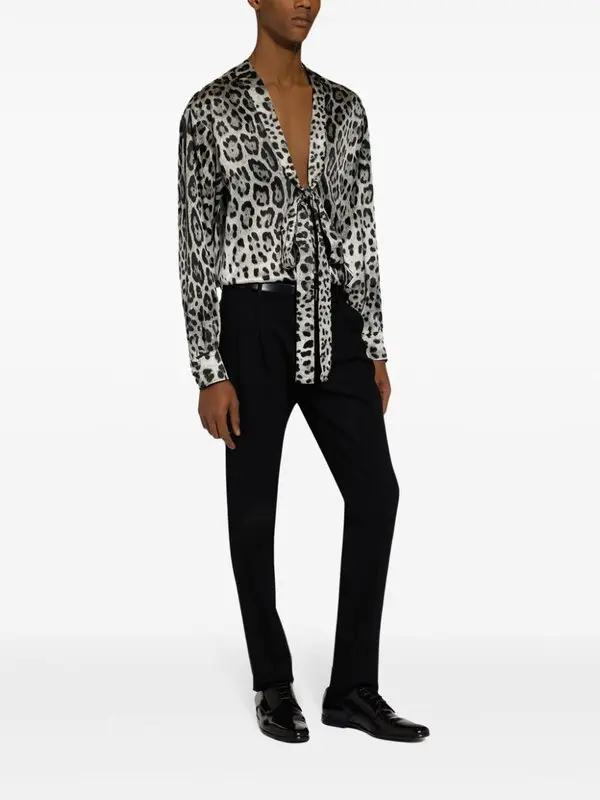 Dolce & Gabbana Leopard-print Shirt - Grey