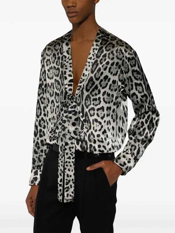 Dolce & Gabbana Leopard-print Shirt - Grey