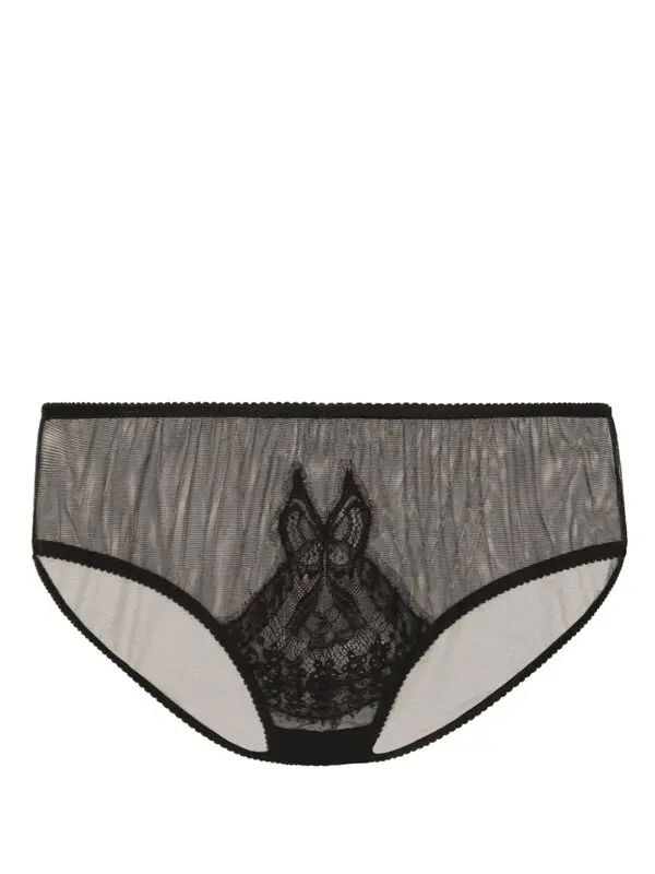 Dolce & Gabbana Tulle-lace Overlay Briefs - Black