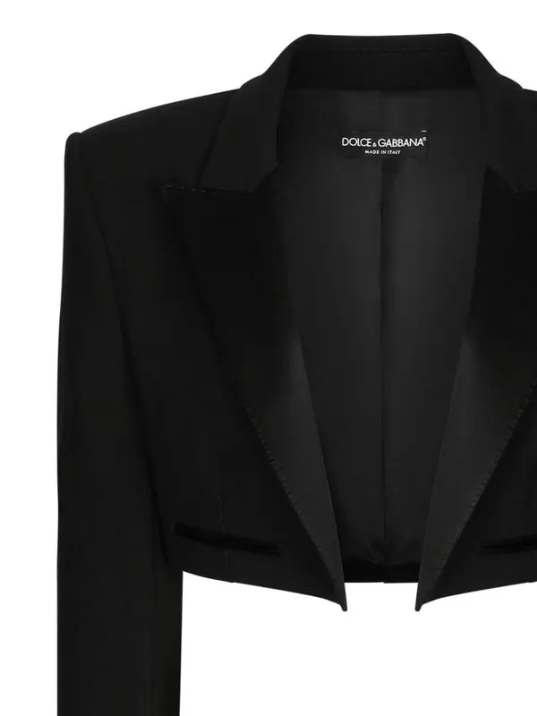 Dolce & Gabbana Double-breasted Cropped Jacket - Black