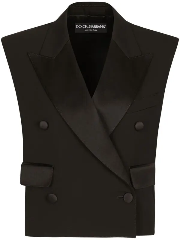 Dolce & Gabbana Double-breasted Gabardine Gilet