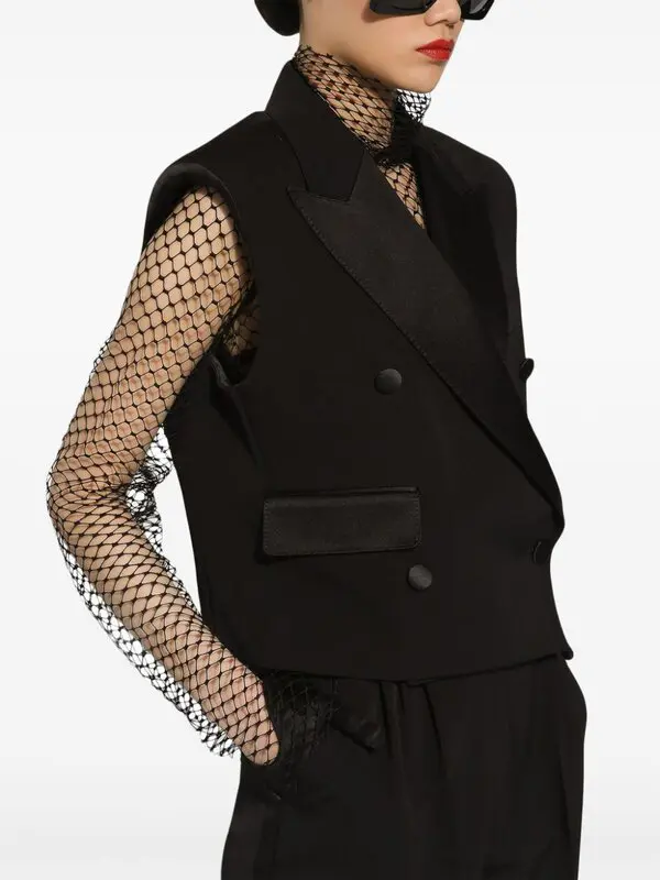Dolce & Gabbana Double-breasted Gabardine Gilet