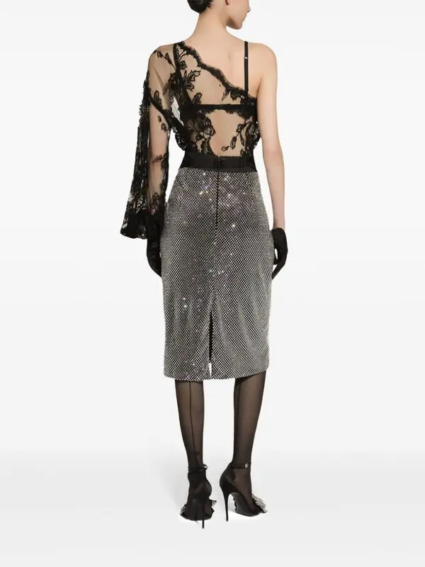 Dolce & Gabbana Crystal-embellished Knee-length Skirt