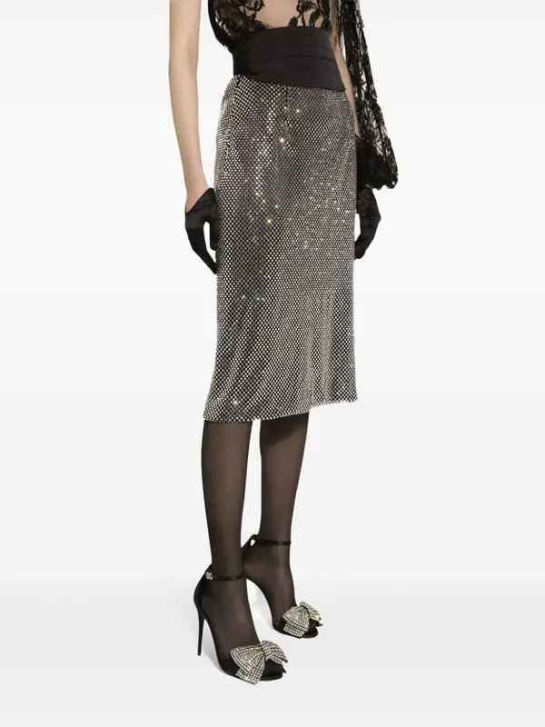 Dolce & Gabbana Crystal-embellished Knee-length Skirt