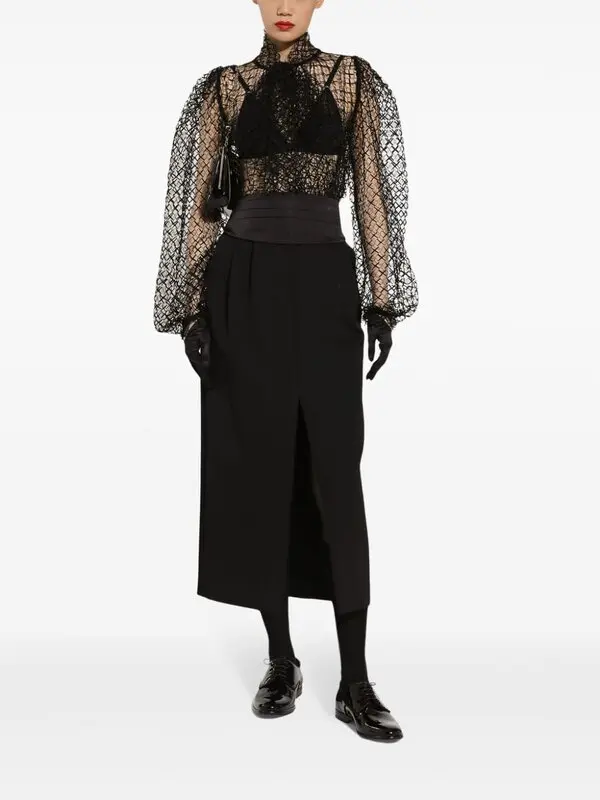 Dolce & Gabbana High-waisted Straight Skirt - Black