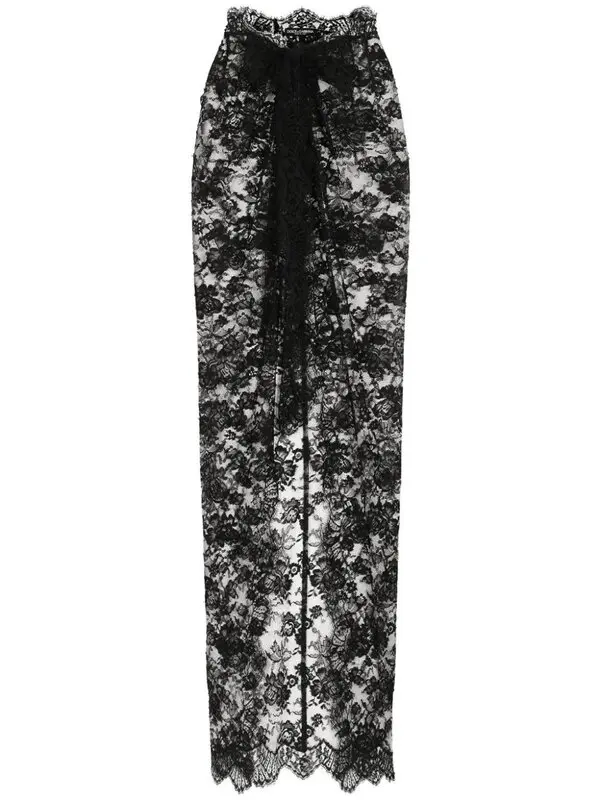 Dolce & Gabbana Long Chantilly Lace Skirt