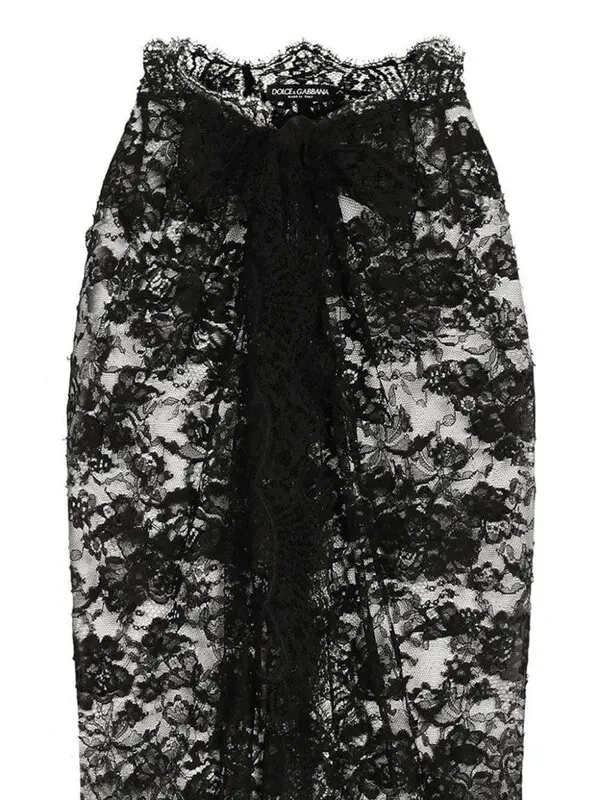 Dolce & Gabbana Long Chantilly Lace Skirt