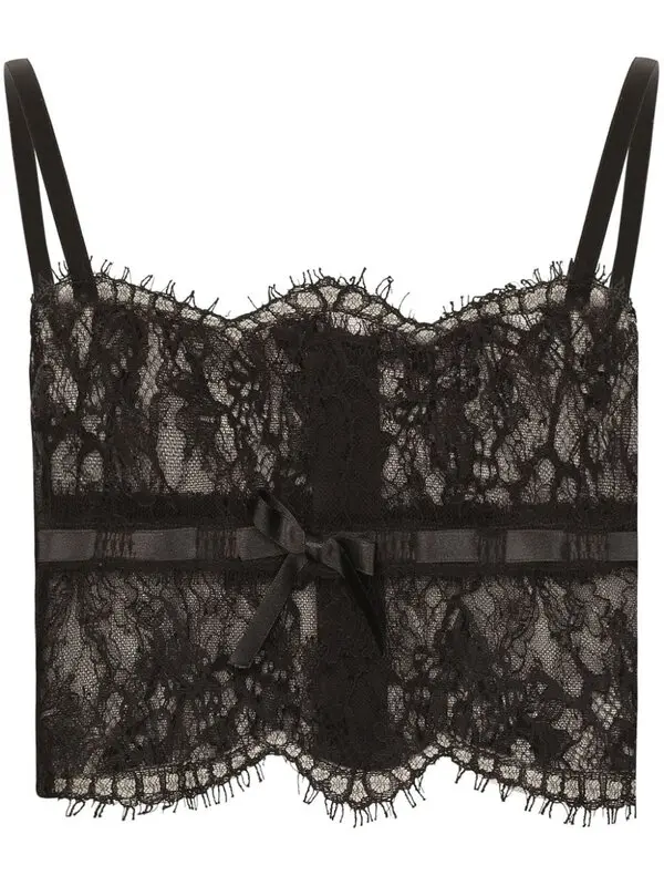 Dolce & Gabbana Floral-lace Corset - Black