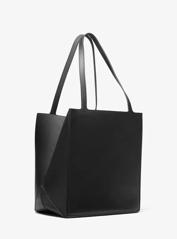 Michael Kors Jordi Large Leather Tote Bag - Black