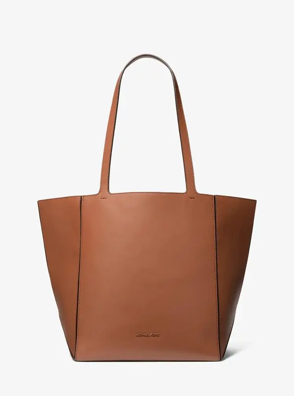 Michael Kors Jordi Large Leather Tote Bag - Brown