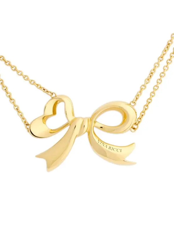 Nina Ricci Double Chain Bow Necklace