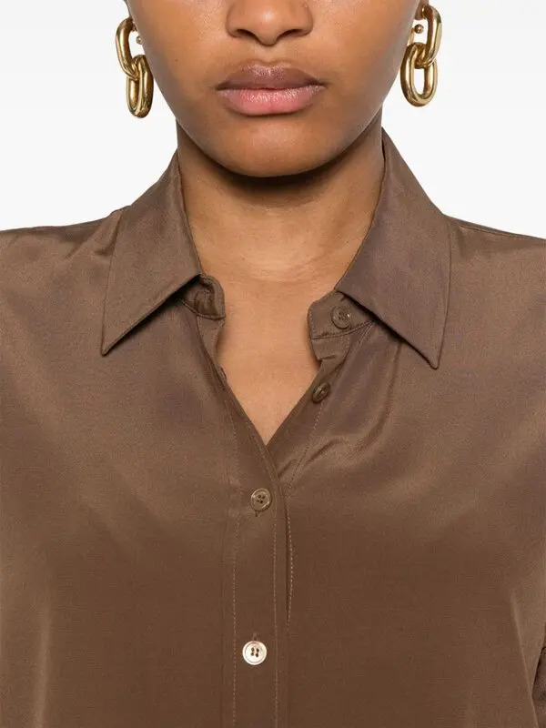 JOSEPH Crepe De Chine Blouse - Brown