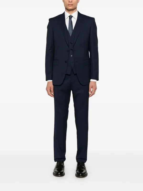 BOSS Mini-check Three-piece Suit - Blue