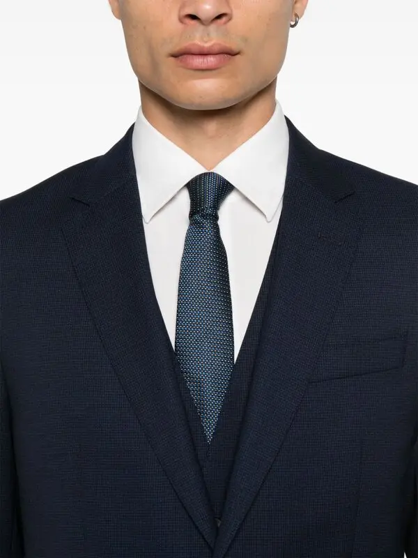 BOSS Mini-check Three-piece Suit - Blue