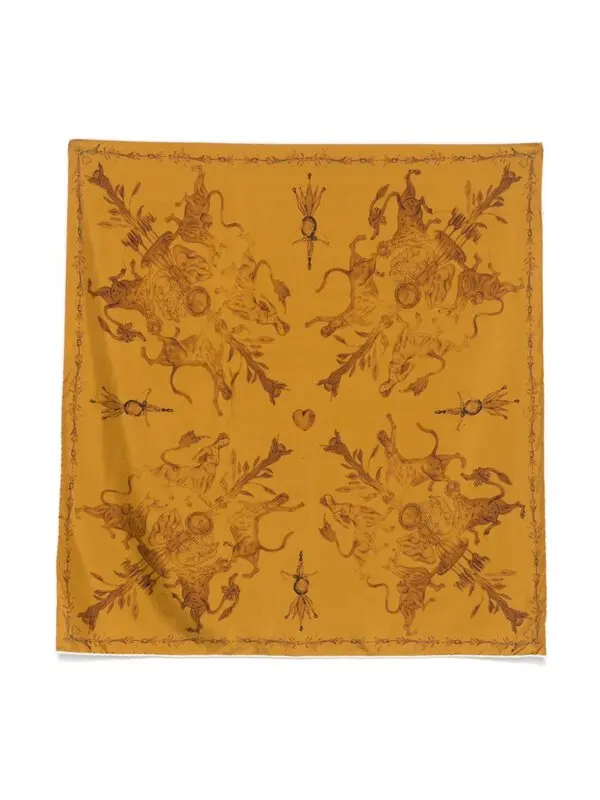 Fabiana Filippi X Benni Bosetto Printed Silk Scarf - Brown