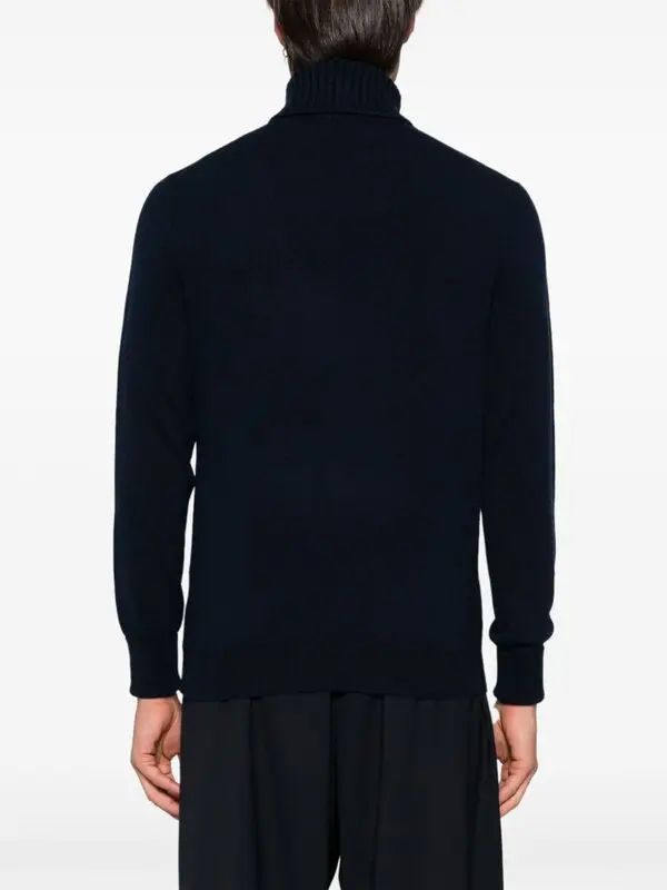 BALLANTYNE Roll Neck Sweater - Blue