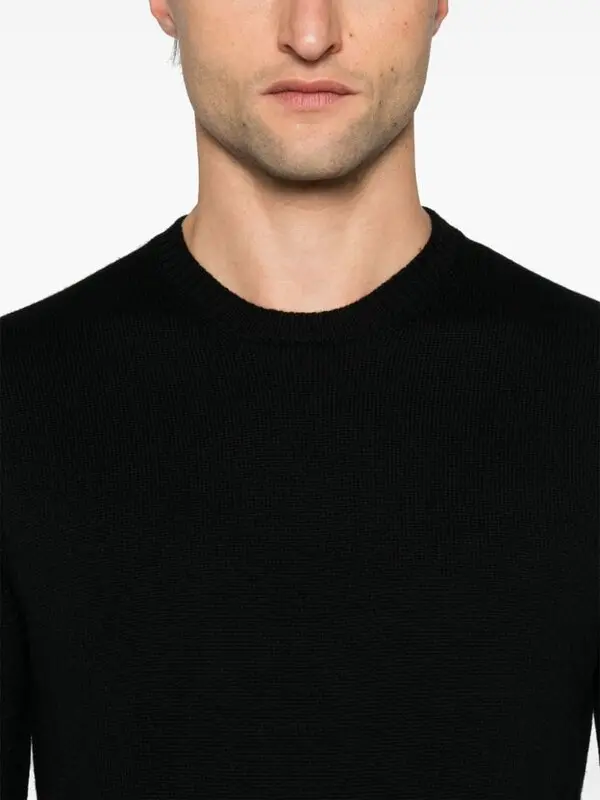 BALLANTYNE Wool Crew Neck Sweater - Black