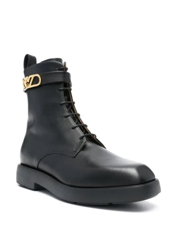 Emporio Armani Eagle Logo Leather Boots