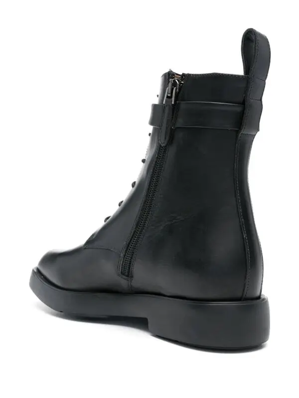 Emporio Armani Eagle Logo Leather Boots
